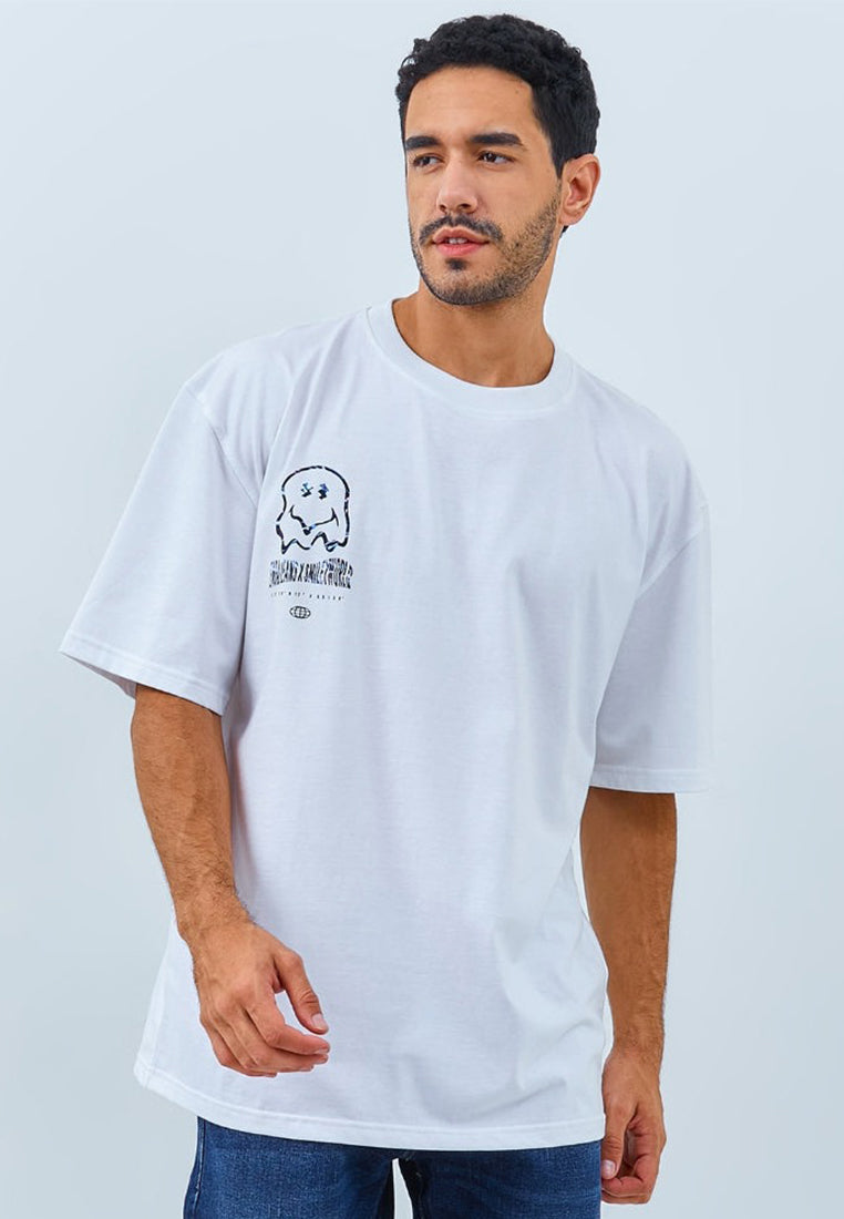 EMBA DENIM I SMILEYWORLD - T-Shirt Smiley Oversize Pria Material Singl